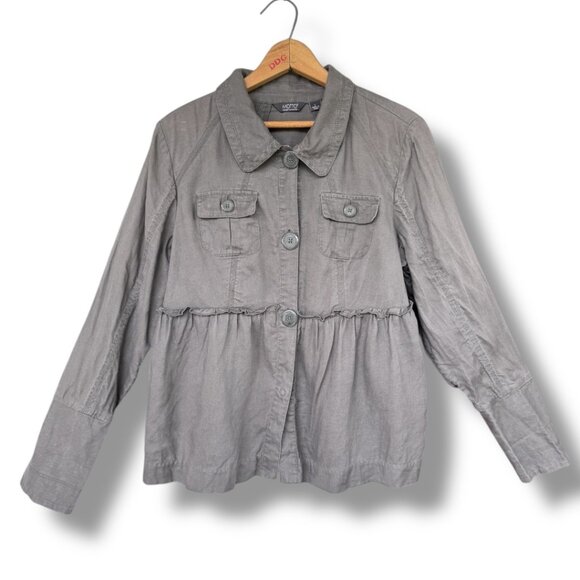 motto | Jackets & Coats | Motto Linen Peplum Jacket | Poshmark